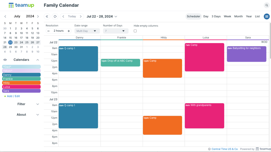 How to Get Your Personal Life Organized with a Free Teamup Calendar ...