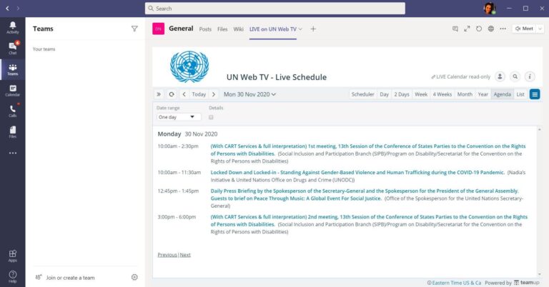 UN Web TV Shares Live Schedule with Teamup | Teamup Blog