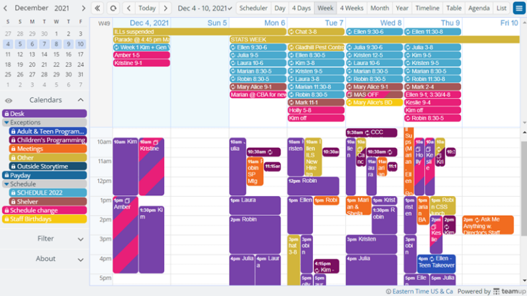 Busy Libraries Use Teamup for Shared Scheduling Responsibilities ...