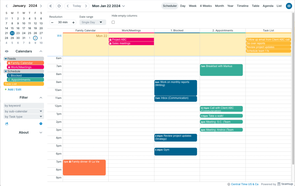 Take Control of Your Schedule with a Time Blocking Calendar | Teamup Blog