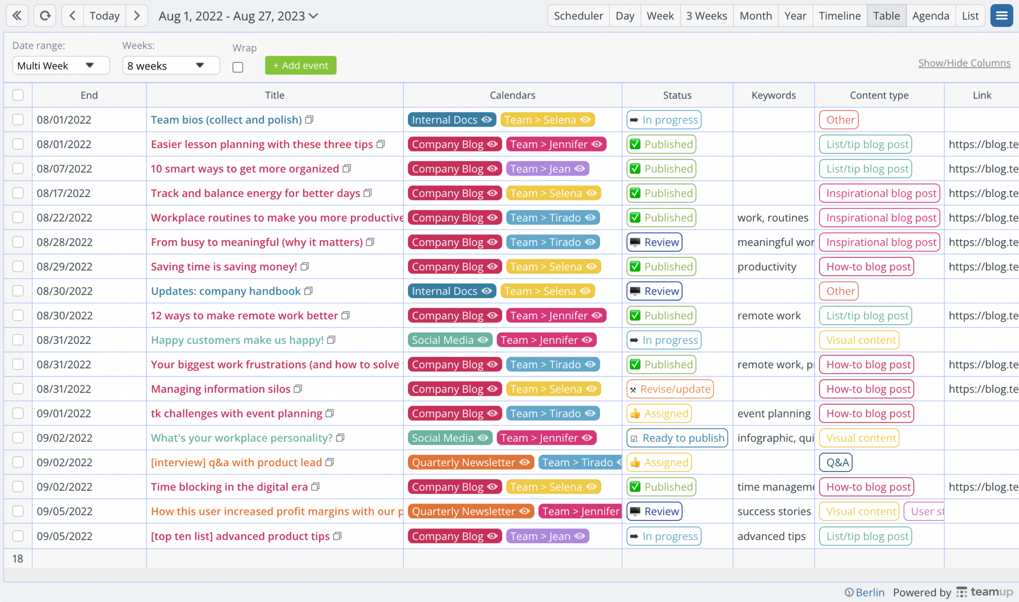 Excel Replacement? Try a Visual Schedule Builder | Teamup Blog