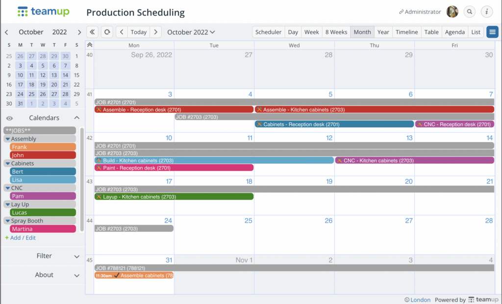 An Organized Production Schedule for Less Downtime | Teamup Blog