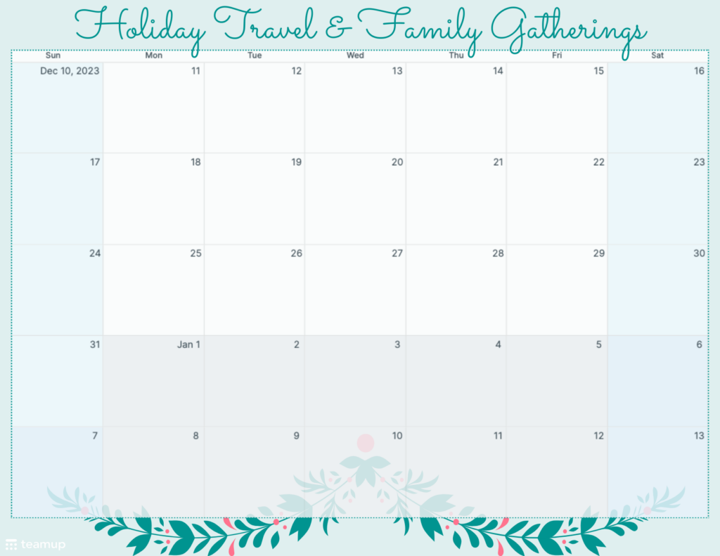 Free Printable Holiday Planners Teamup Blog