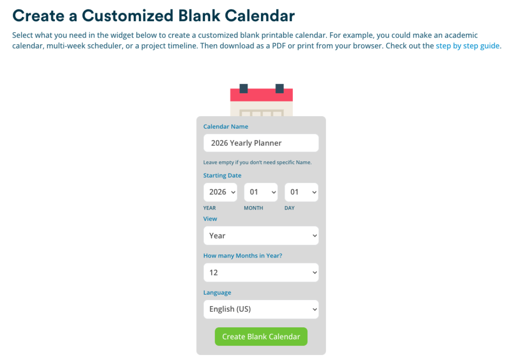Free Printable Blank Calendars and Planners: 2024, 2025, and beyond ...
