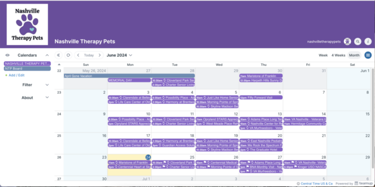 Volunteer Scheduling for Nonprofits: How Nashville Therapy Pets Uses Teamup | Teamup Blog